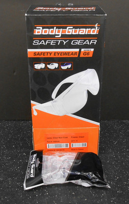 BODY GUARD SAFETY GEAR SAFETY EYEWEAR G6 SERIES CLEAR FRAME NON COATED ...