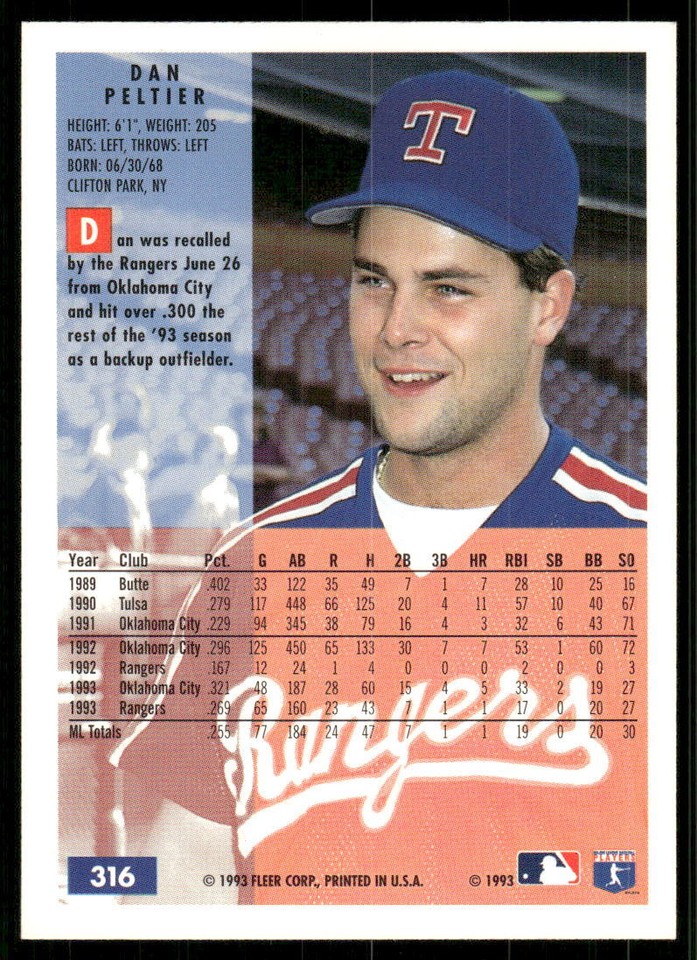 1994 Fleer #316 Dan Peltier | eBay