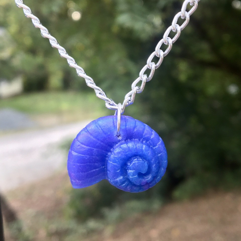 Purple Nautilus Necklace Translucent Seashell Charm, Dainty Jewelry ...