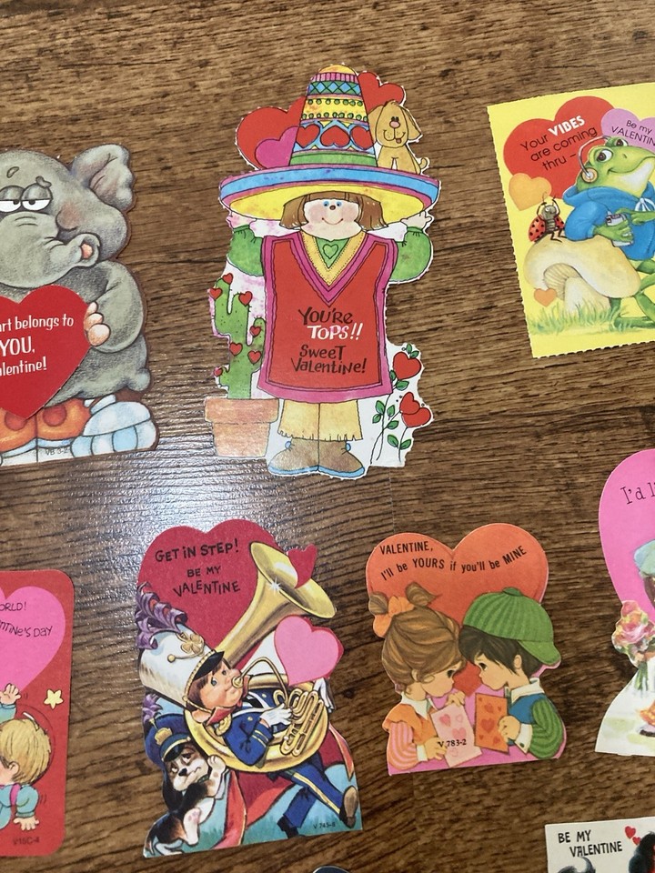 1970-80s Vintage Valentine's Day Cards Lot Of 27 Children Animals ...