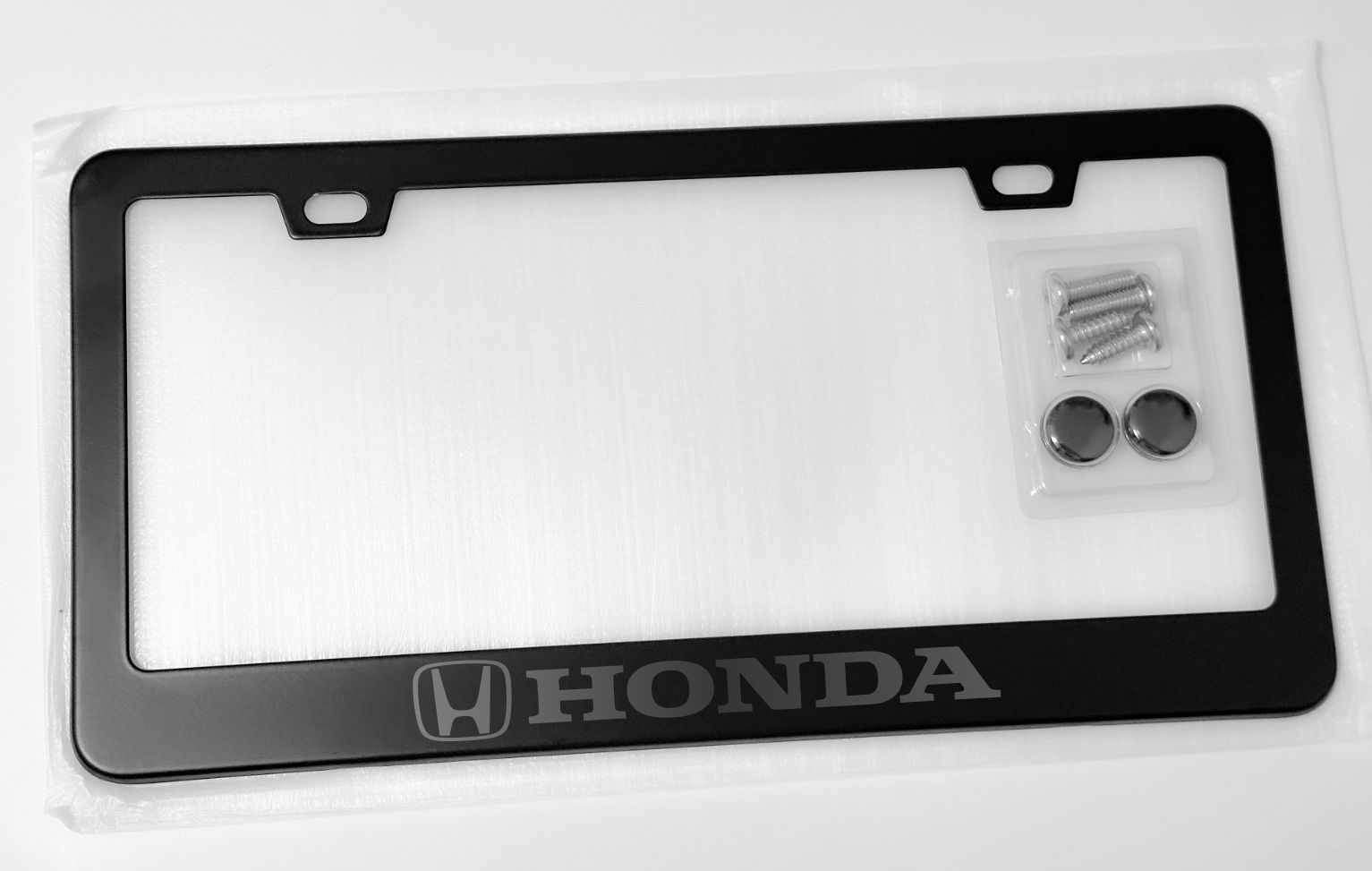 Black on Black Honda License Plate Frame Premium Black Metal with ...