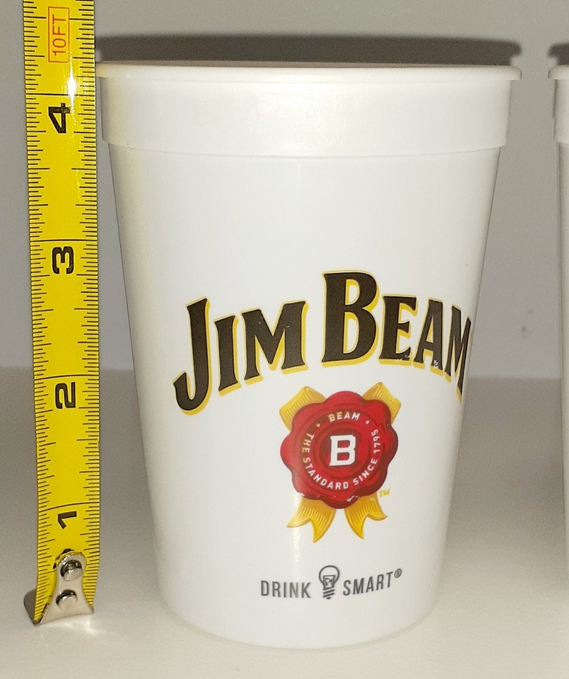 2- Jim Beam Bourbon 4.25" White Plastic Cups | eBay
