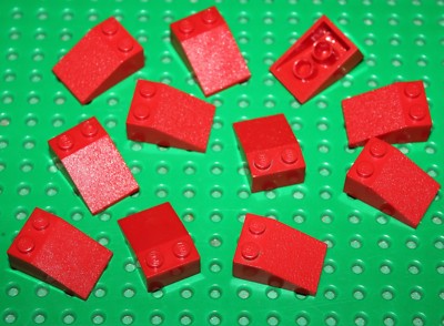 11 x Lego Red Slope Brick 3298/Set 4403 5986 7823 545 190 8157 5540 360 ...