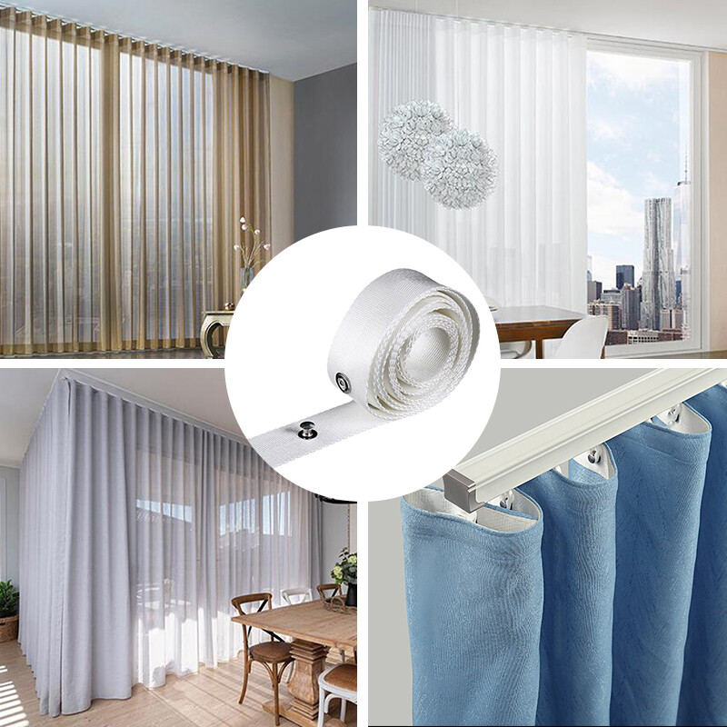 10M S Fold Curtain Heading Tapes for Electric Curtain Track DIY Wave ...