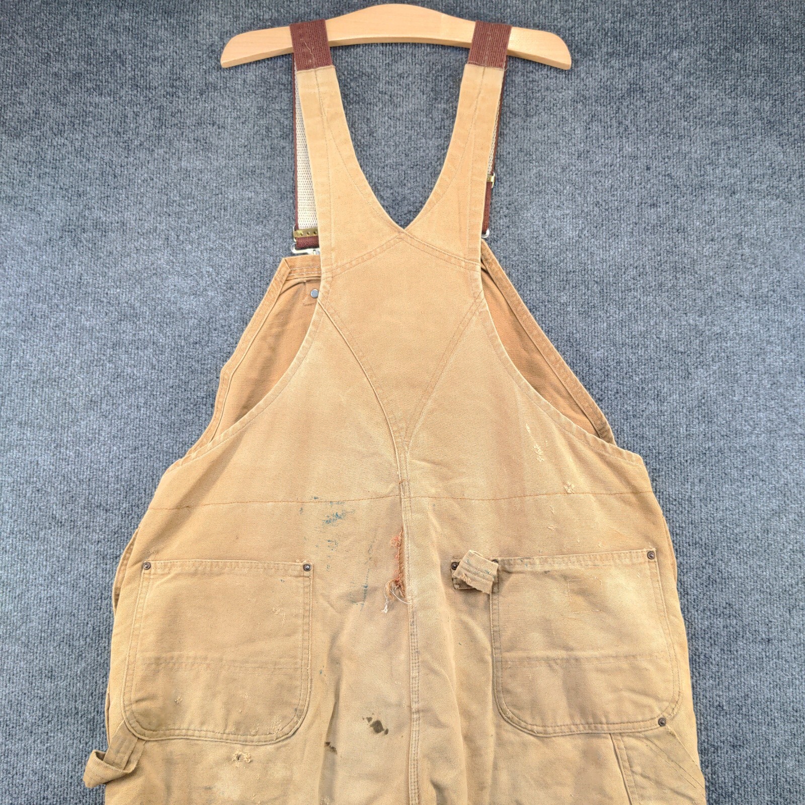 Carhartt Men's Carpenter Bib Overalls Tan 40x30 Doubl… - Gem