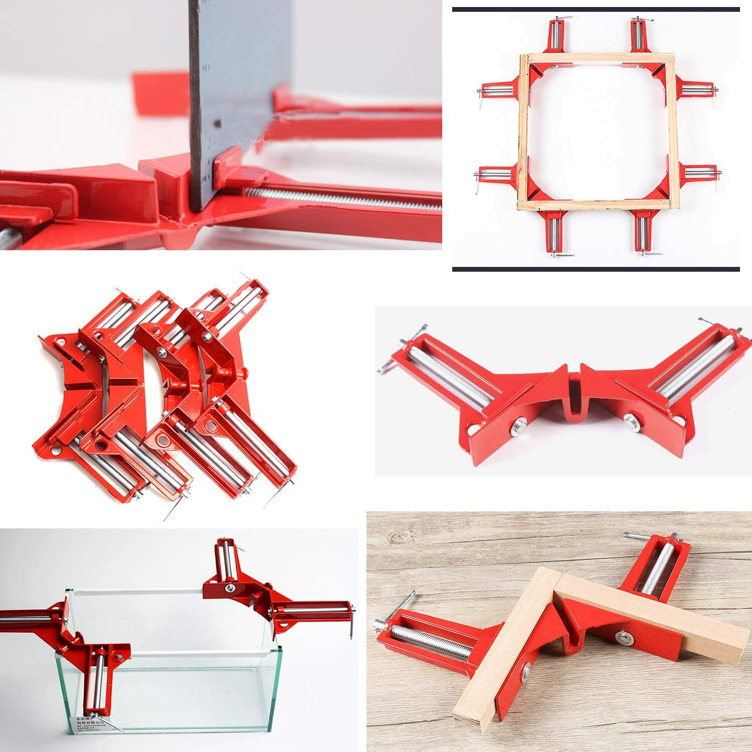 90 Degree Right Angle Clamp, Adjustable Corner Clamps Woodworking Set 4 ...