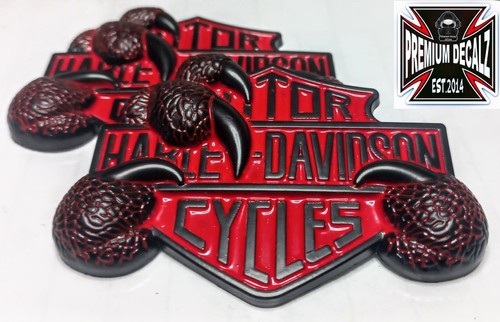 2x 75mm x 53mm/3"x2" Harley Davidson Tank Adhesive Badge Metal Decal ...