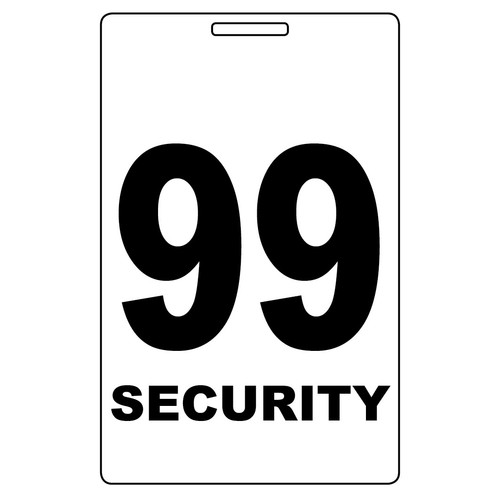 Security Card Number PVC White Guard Crowd Controller Tag ID Plastic ...