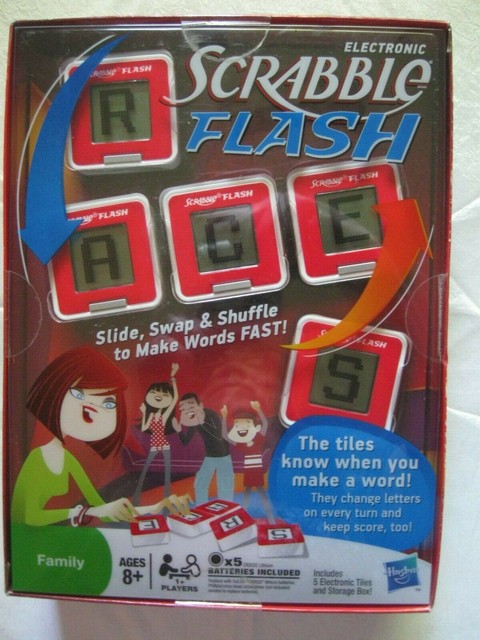 SCRABBLE FLASH New HASBRO 3 Different Electronic Games! 2010 Ages 8 ...