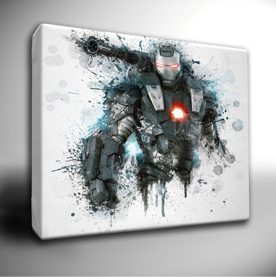 Marvel Avengers / DC Characters paint splatter CANVAS Wall Art Picture ...