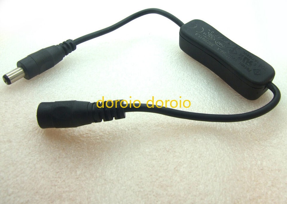 20PCS DC/AC 12V Inline DC Power Switch Extension Cable 5.5mm x 2.1mm ...