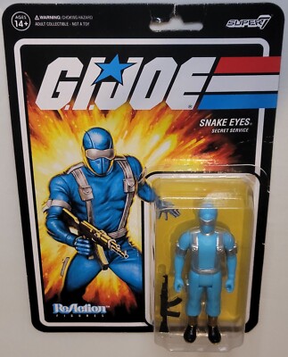 Super7 ReAction GI Joe Snake Eyes Secret Service India ~NOT MINT~ 3.75 ...