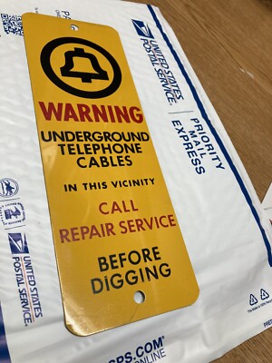 Bell Warning Underground telephone Cables Sign Metal 11” X 3 3/4” | eBay