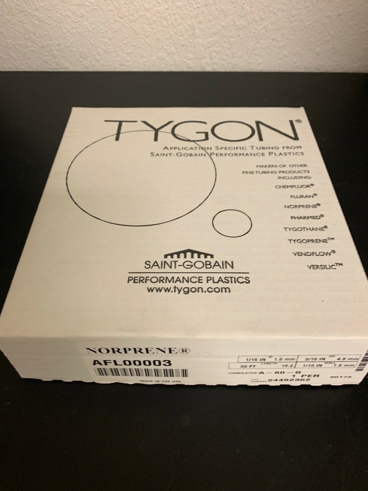 New Tygon Norprene Tubing, AFL00003, 1/16” ID, 3/16” OD, 1/16" Wall ...