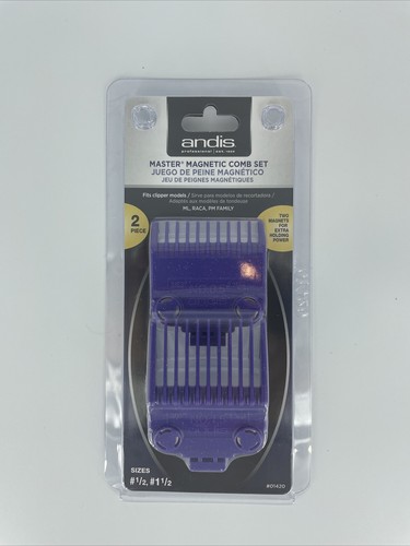 Andis 01420 Master Clipper Magnetic Guard/Comb Set - Dual Pack Sizes 0. ...