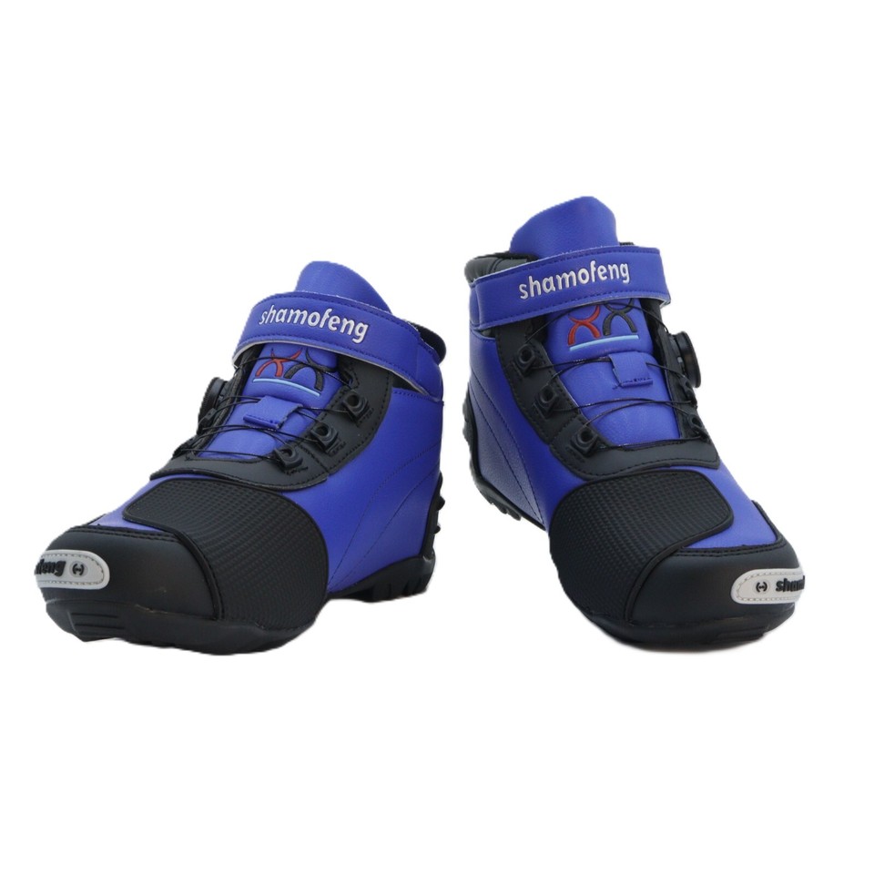 Motorcycle Riding Leather Shoes Off Road Racing Boots Anti-Collison Toe ...