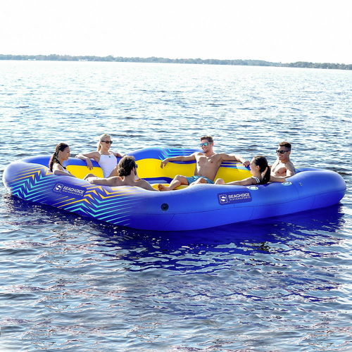 12-Person Inflatable Party Raft – Floating Island Lounge with Cup ...
