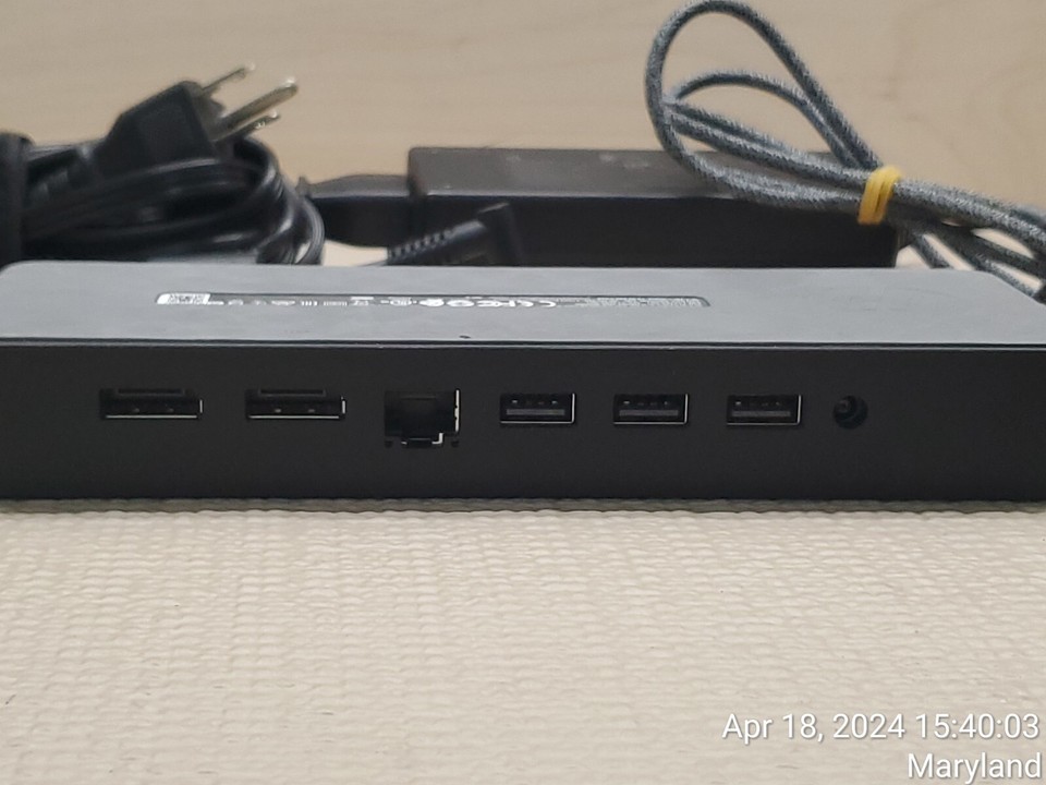 HP USB-C Universal Docking Station HSA-B005DS w/ 90W AC Adapter Power ...