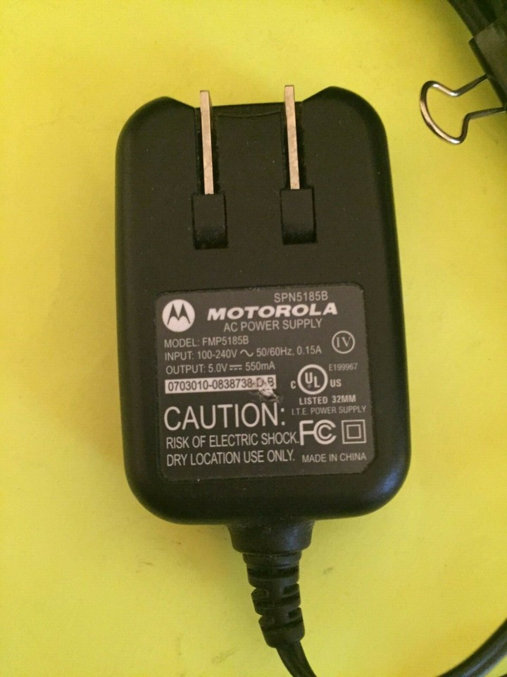 Motorola FMP5185B AC Power Supply Wall Plug Adapter Charger 5V 550ma | eBay