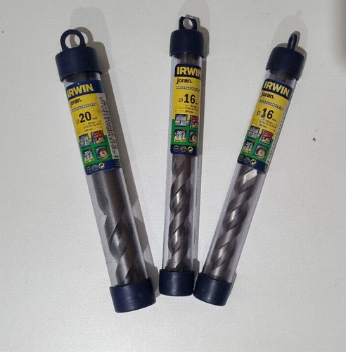 Irwin Masonry Hammer Drill Bits, 16mm & 20mm TCT Carbide Tip, Large Hex ...