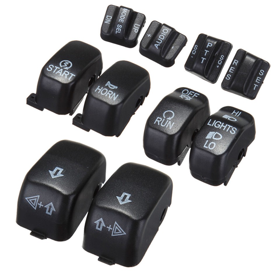 Black 10x Hand Control Switch Housing Button Cap for Harley Electra ...