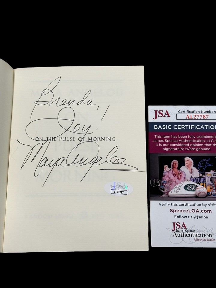 Maya Angelou On The Pulse Of Morning Inauguration Poet Signed Autograph ...
