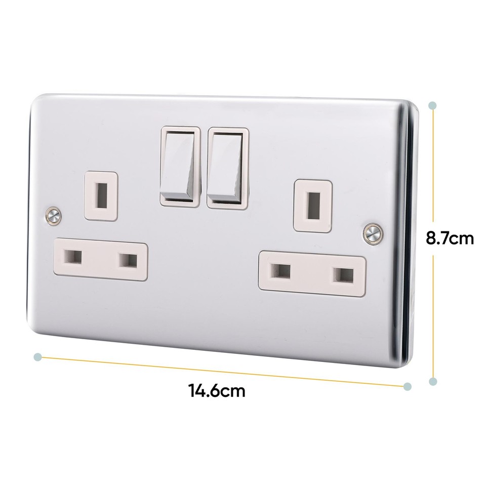 Plate Standard Switches Sockets USB Plug Nickel Steel Rounded Corners ...