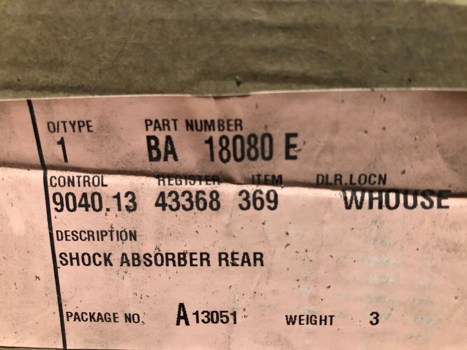 Ford BA BF Falcon Wagon Heavy Duty Rear Shock Absorber Genuine BA18080E ...