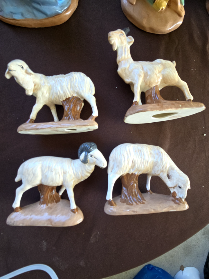 atlantic mold nativity set vintage VTG RARE 17 piece set Xmas christmas ...