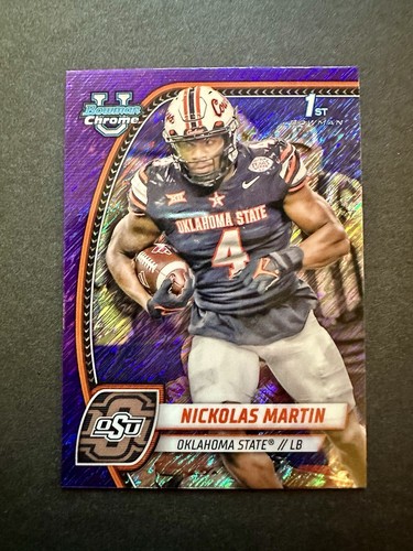 2024 Bowman U Chrome Nickolas Martin 1st Purple Shimmer Oklahoma State ...