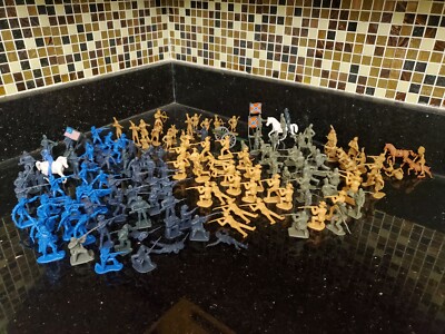 AMERICAN CIVIL WAR SOLDIERS & HORSES CANNONS & LIMBERS SET TOY | eBay