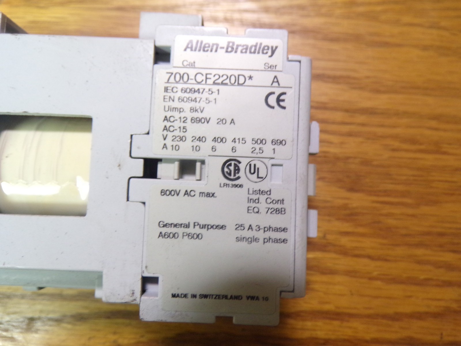 Allen Bradley 700-CF220D Series A AC Contactor Relay *FREE SHIPPING* | eBay