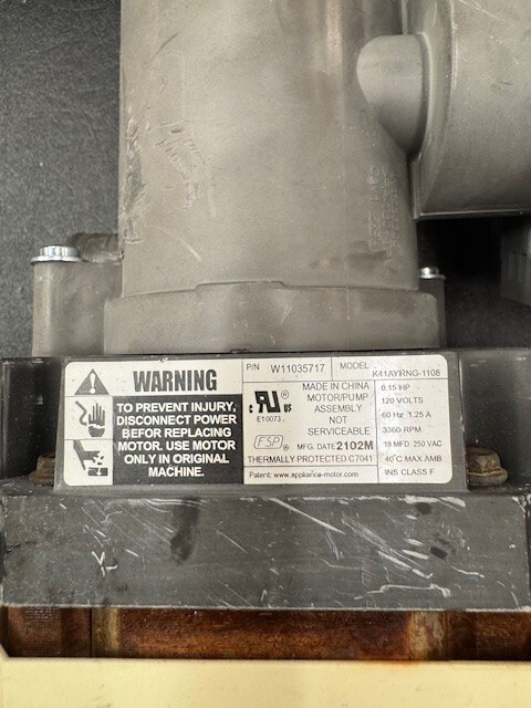 Whirlpool Dishwasher Drain Motor Pump W11414076, W11122133, W11497943 ...