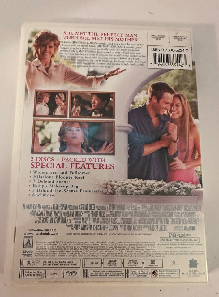 MONSTER-in-LAW “DVD” NEW LINE PLATINUM SERIES “Jennifer Lopez & Jane ...