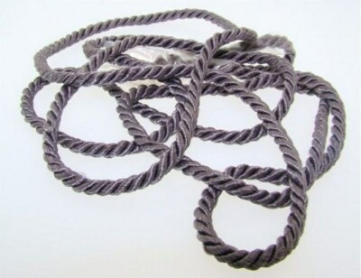 10 FEET VINTAGE SATIN GRAY BRAIDED 5mm CRAFT ROPE N15 | eBay