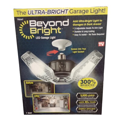 NEW! BEYOND BRIGHT LED Garage Light - ULTRA BRIGHT 3500 Lumens ...