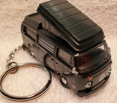 Keychain 1973 VW Volkswagen Type 2 Bus Van Campmobile Westfalia Black ...