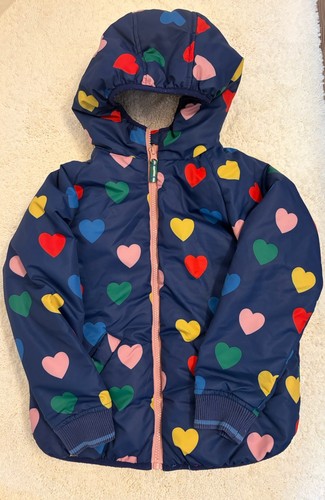Mini Boden Puffer Coat Girls Size 7-8y Owl Waterproof Hooded Sherpa ...