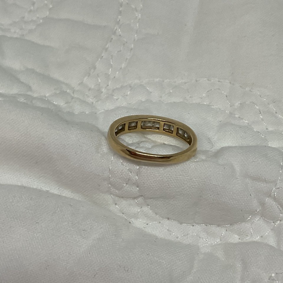 Vintage 9ct Yellow Gold Dress or ETERNITY RING 1.7 grams size L Not ...