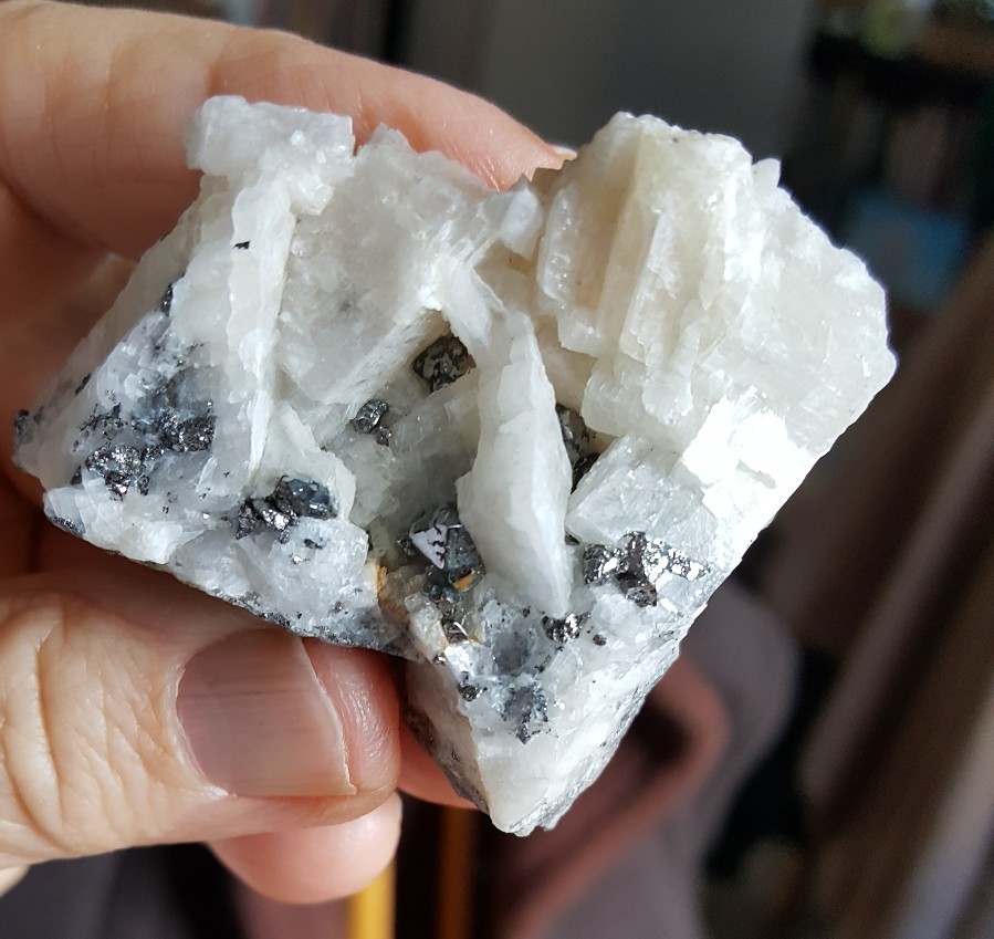 Superb Carrollite Crystals 3 Pyramids on Calcite Vug Rep. of Congo ...