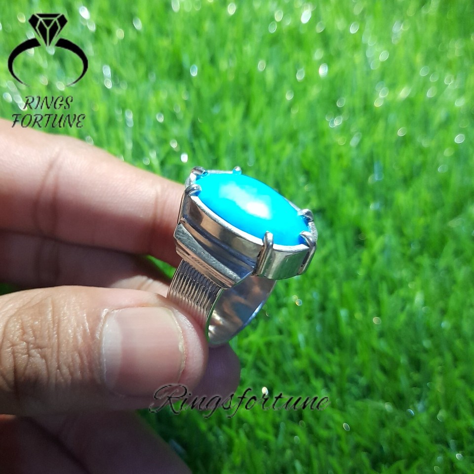 Neshapuri Turquoise Ring - Natural Persian Gemstone Handmade Jewelry ...