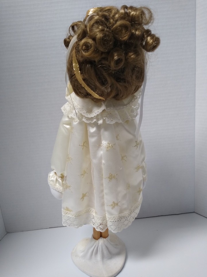 Rare Rag Doll Face with stick body 1994 cream color dress by Anco co ...
