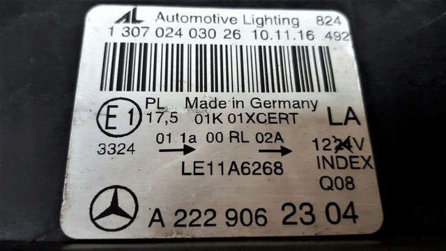 Original Mercedes-Benz W222 Left Headlamp LED A2229062304 for sale ...