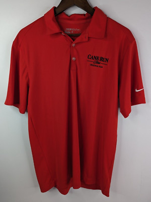 Nike Golf CANE RUN ESTATE ORIGINAL RUM Red Golf Polo Shirt 637167 Men's ...