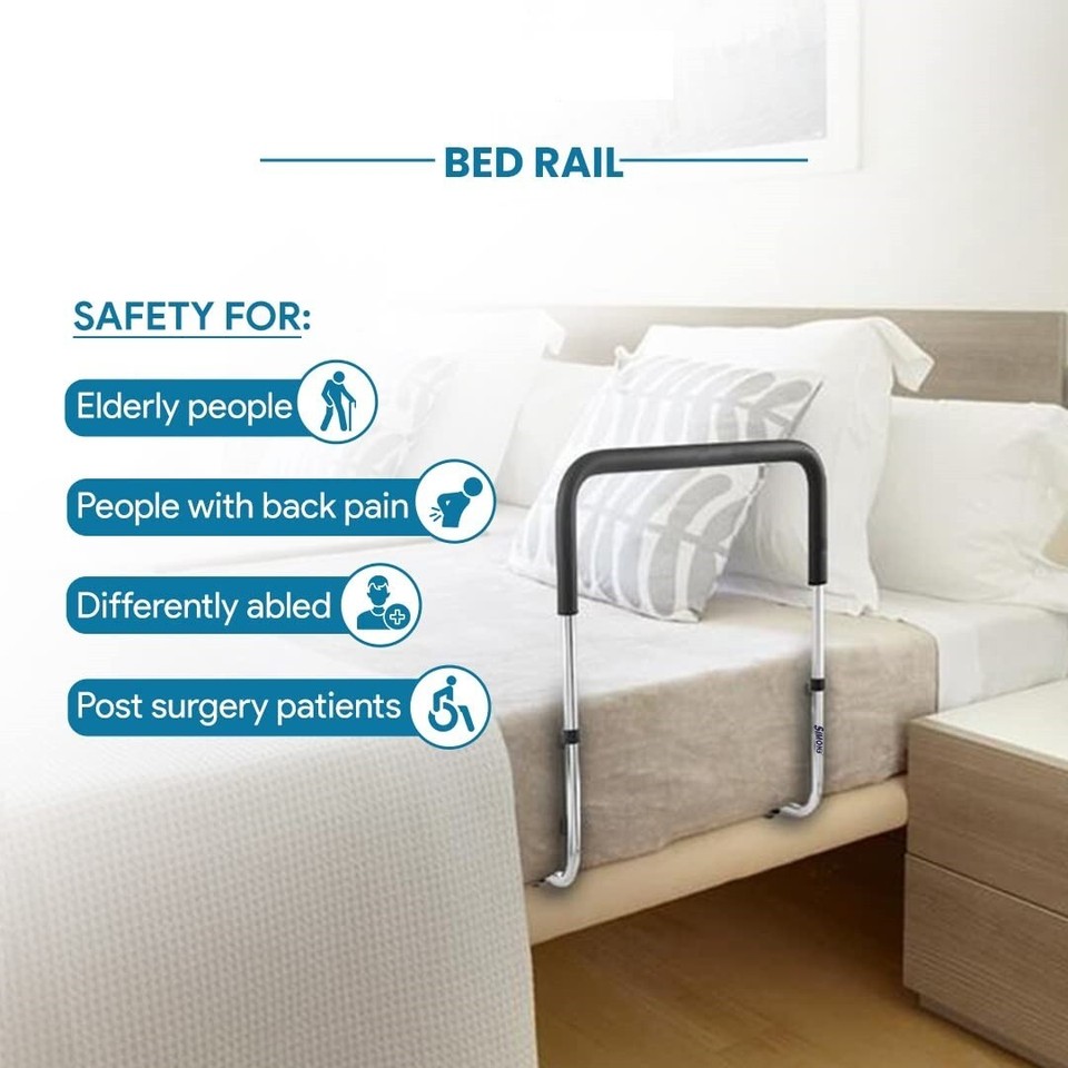 Steel Chrome Plated bedrail with Foam Grip for Adult Bed Safety Grab ...