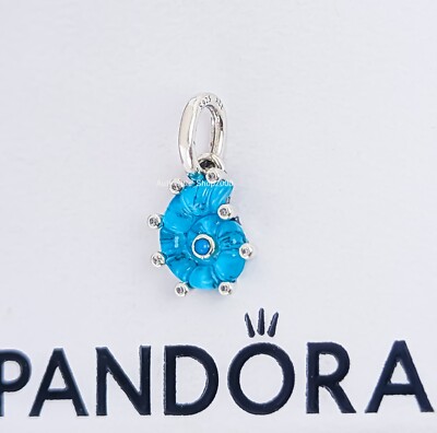 New 100% Authentic PANDORA 925 Ale Blue Murano Glass Sea Snail Charm ...