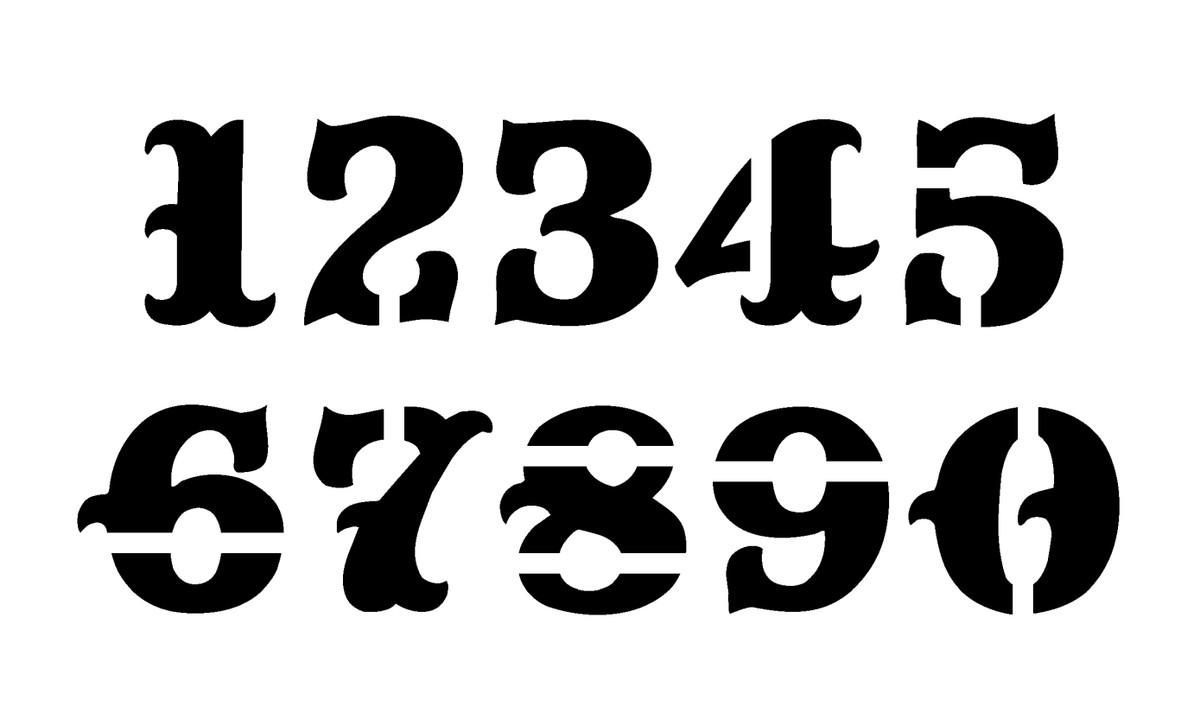 Stencil Font Numbers