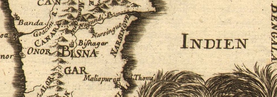 INDIA. Moghul Mogul Mughal Empire. Goa Kochi Chaul &c. MALLET 1683 old ...