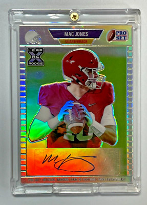MAC JONES 2021 Leaf Pro Set Metal "Silver" ROOKIE Auto/Autograph 13/20 ...
