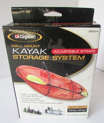 Indoor Kayak Rack Straps CargoLoc Wall Mount Straps - Heavy Duty Kayak ...